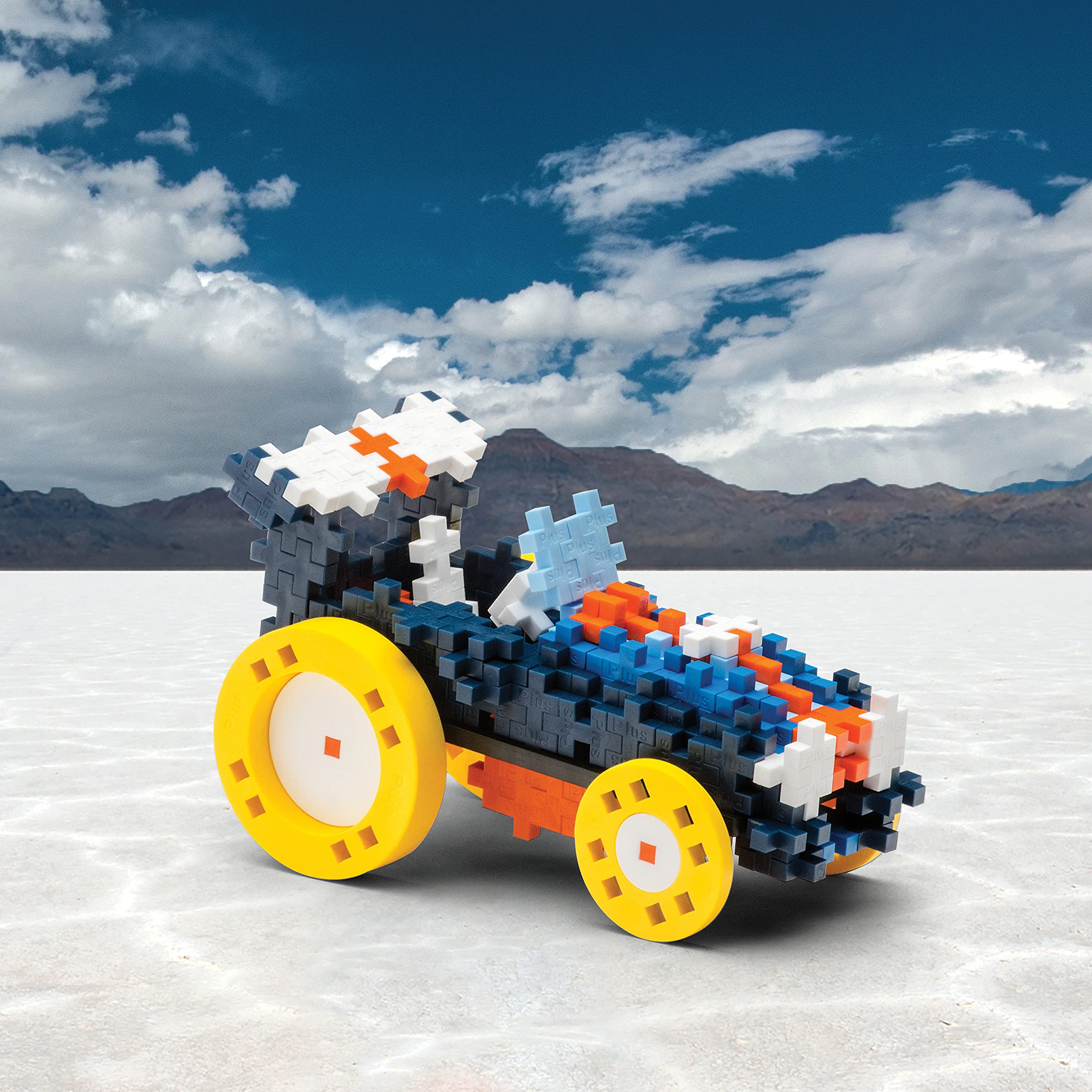 PLUS PLUS - GO! Desert Dragster - 275 Pieces - Model Vehicle Building Stem/Steam Toy, Interlocking Mini Puzzle Blocks for Kids