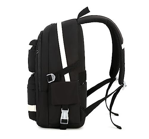 Jaygulf Waterproof Women Laptop Backpack Fashion Girl Daypack Black
