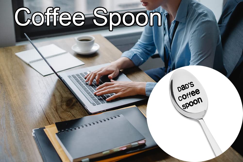 Dad Gift Spoon from Daughter Son - Dad's Coffee Spoon for Dad Daddy Birthday Fathers Day Christmas Gift for Father Coffee Lovers Gifts for Him Dad Coffee Spoons
