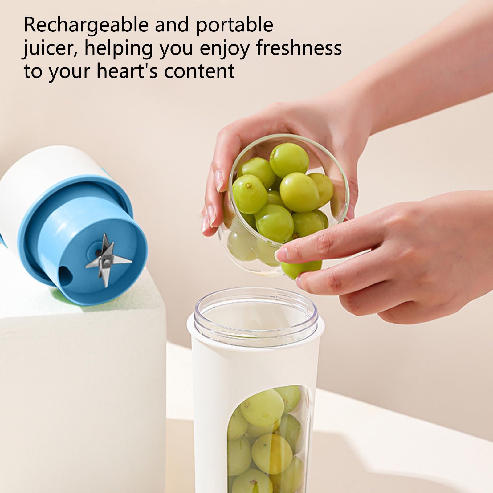 Clearance Portable Blenders, 480ml Mini Wireless Portable πππ«π¬π¨π§ππ₯ Blenders for Shakes with 6-Blade Head USB Rechargeable Juicer Cup for Home Sport Outdoor Today's Deals of The Day
