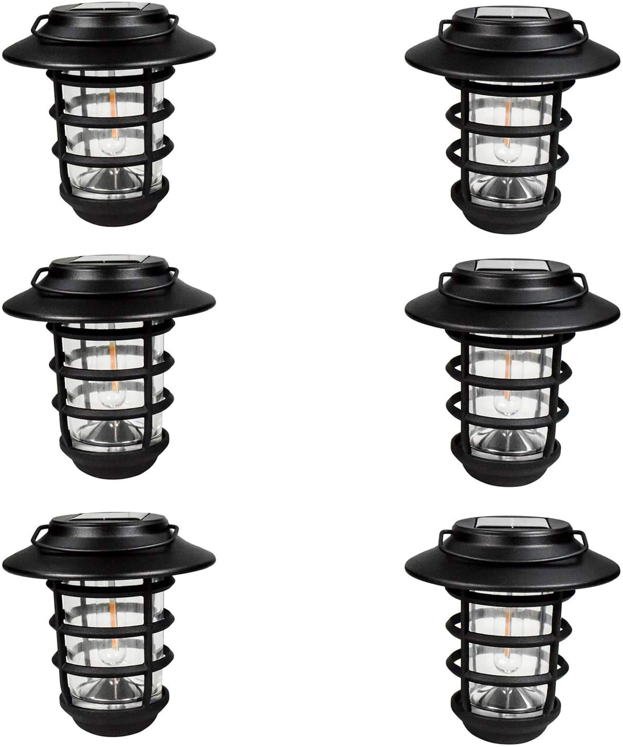 Home Zone Security Solar Decorative Glass Wall Lantern Light No Wiring 6 Set