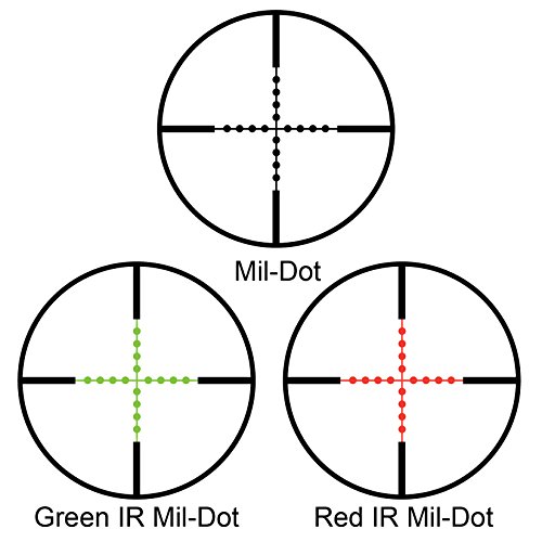 Barska Compact Rifle Scope Red/Green Illuminated Mil-Dot Reticle with Cantilever Rings - 1-4x28