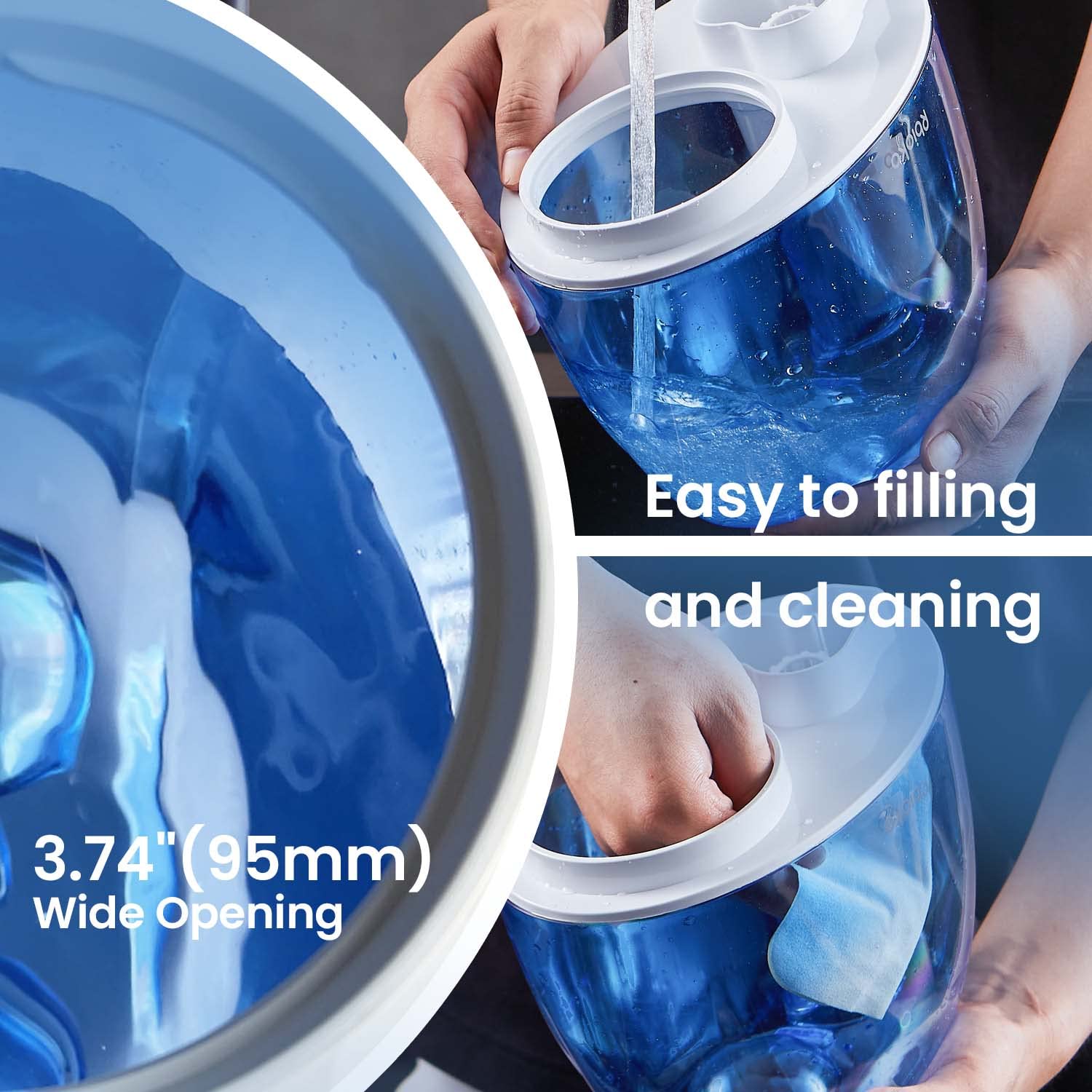 Rbioko 2.6L Cool Mist Humidifiers for Bedroom Whisper Quiet, Ultrasonic Vaporizer for Baby & Nursery, Indoor Plants & Whole House -Adjustable 360 Rotation Nozzle, Easy to Clean, Auto-Shut Off
