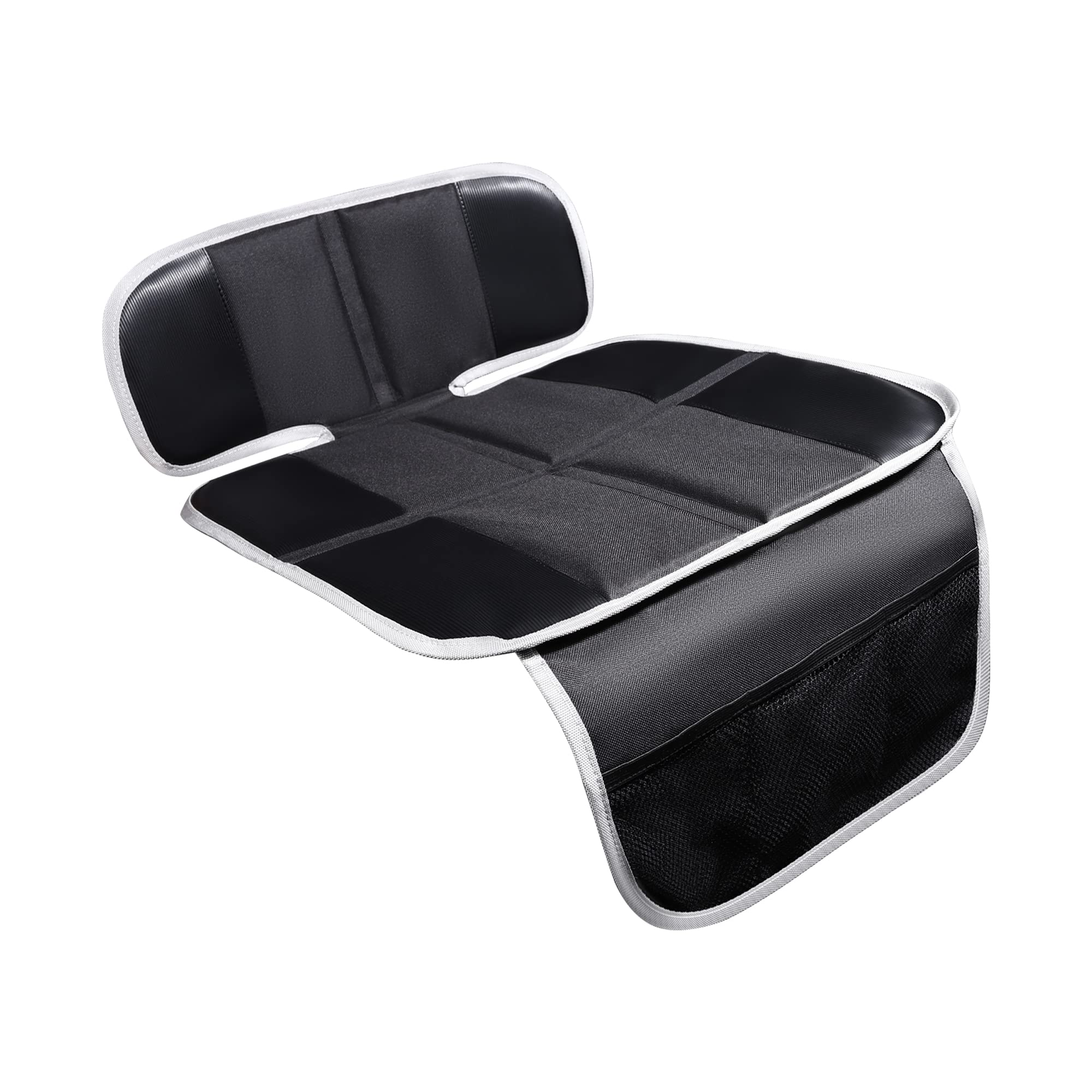 Car Seat Protector for Child Car Seat, Non-Slip Waterproof Car Seat Protector for Leather Seats with Thick Padding and Mesh Storage Pockets, Baby Seat Protectors Under Carseat
