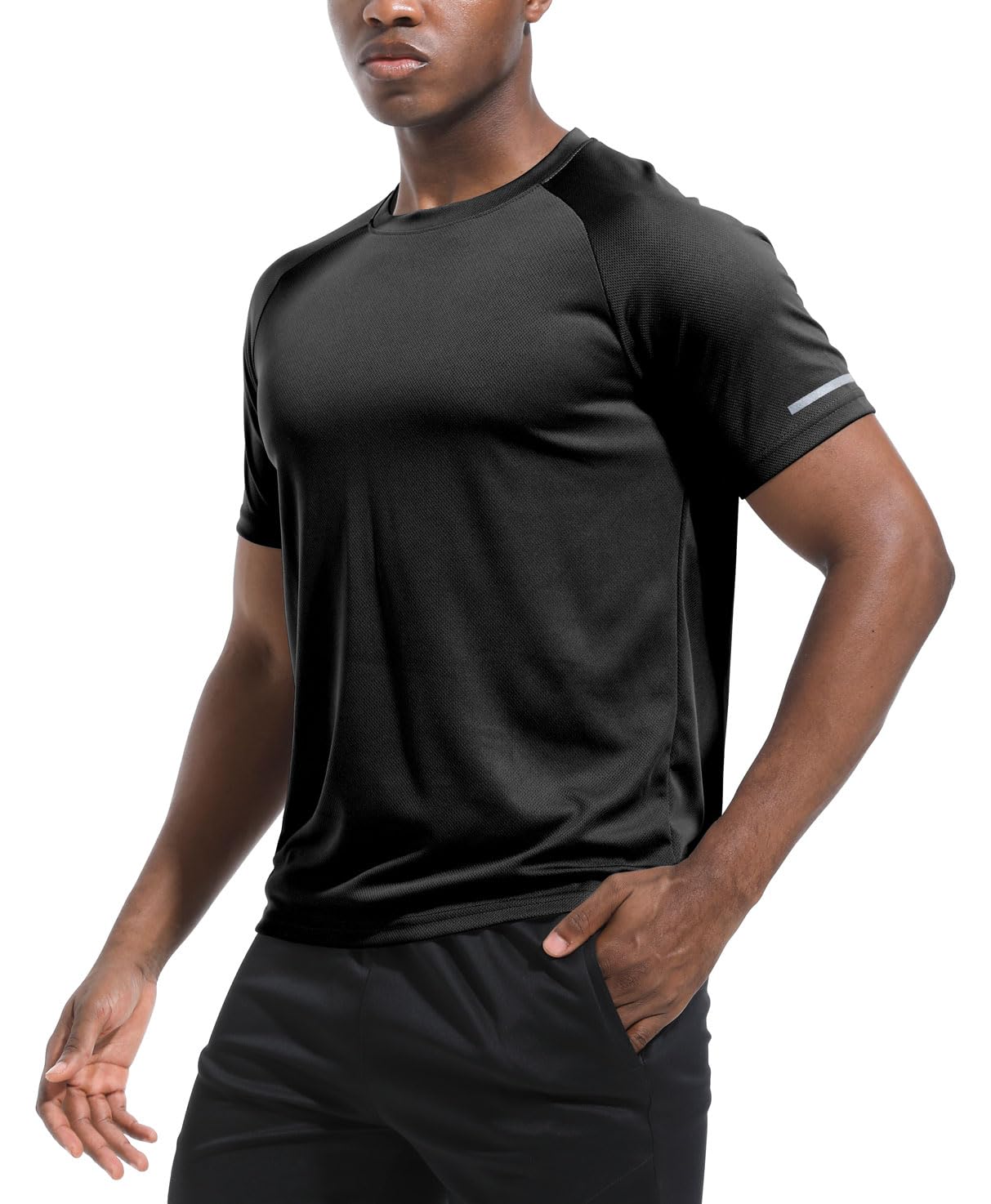 Boyzn 3 Pack Workout Shirts for Men, Moisture Wicking Quick Dry Active Athletic Men's Gym Performance T Shirts Black/Navy/Red-3P01-L