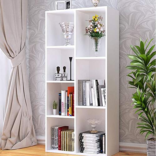 Bookcases 7-Grid Modern, Kids Toy Book Rack Shelves,Organizer Storage Bookshelf, Decor Display Furniture, for Home Office (White)