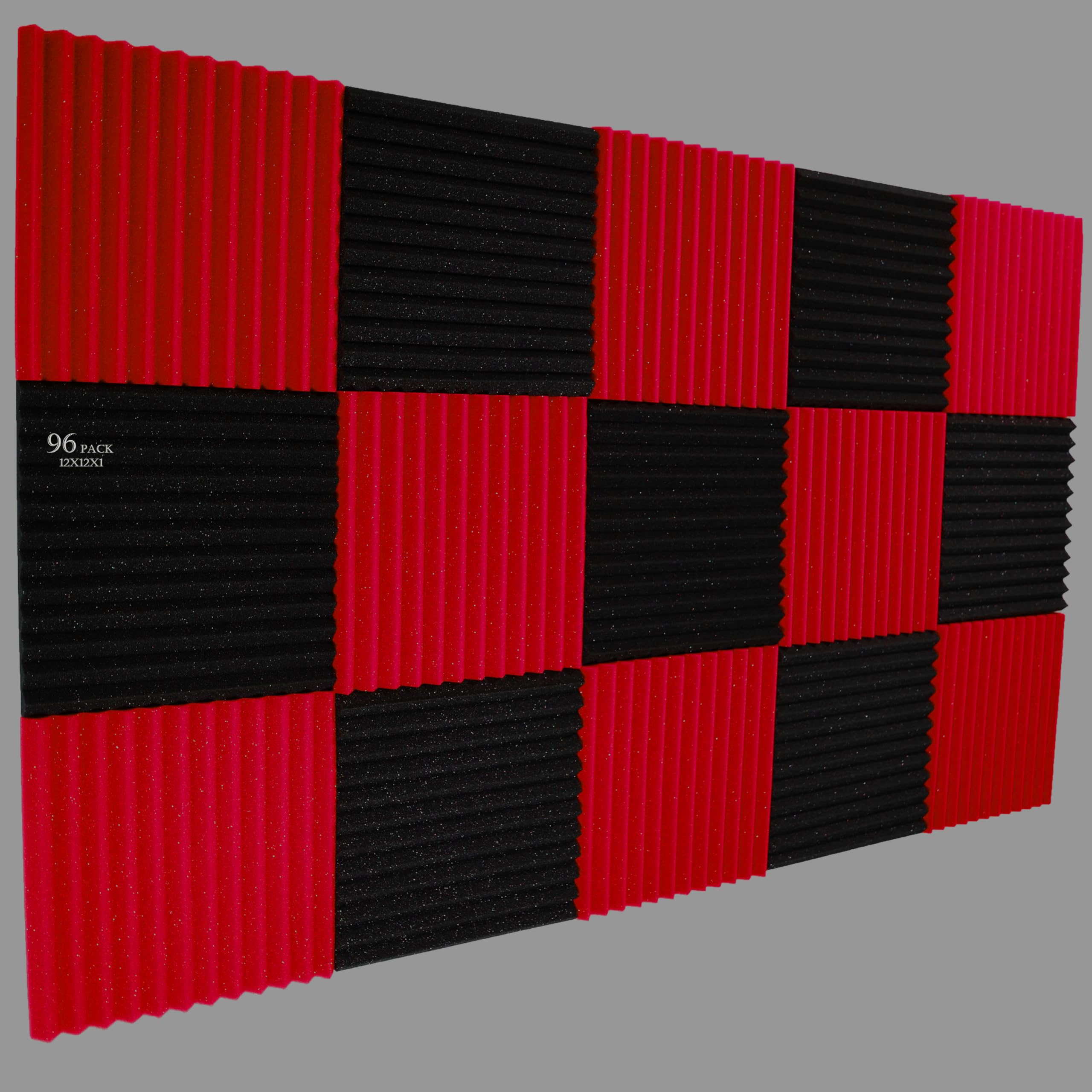 Art Picture 15 Pack 12" X 12" Acoustic Foam Panel Wedge Studio Soundproofing Wall Tiles