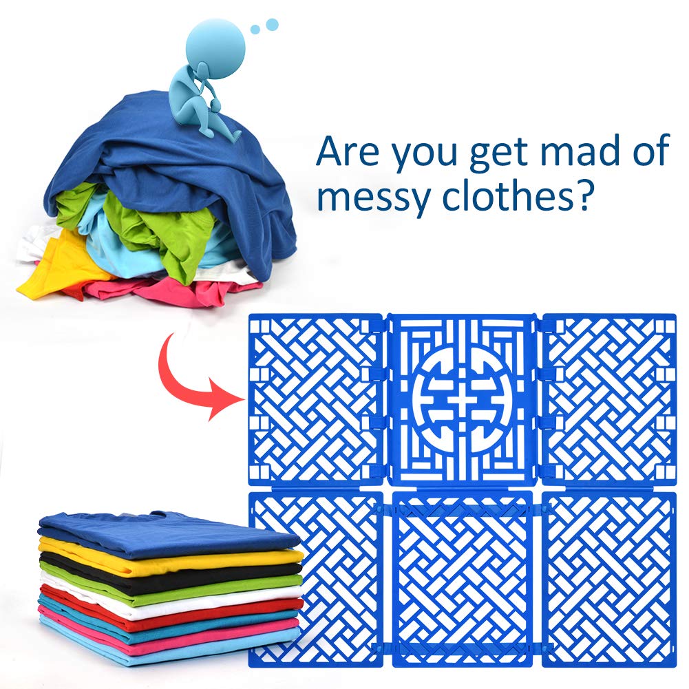 BoxLegend Shirt Folding Board t Shirts Clothes Folder Durable Plastic Laundry folders Portable Folding Boards for Travel Blue