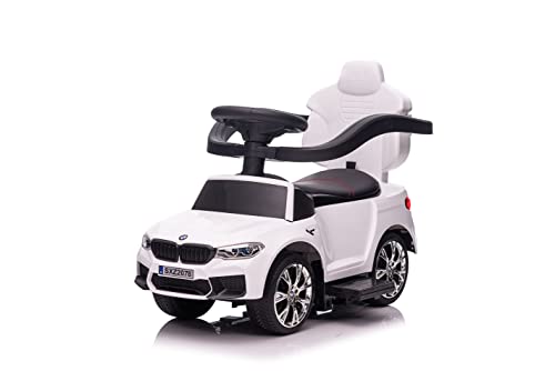 Best Ride On Cars BMW 4 in 1 Battery Powered Push Car, White, Large