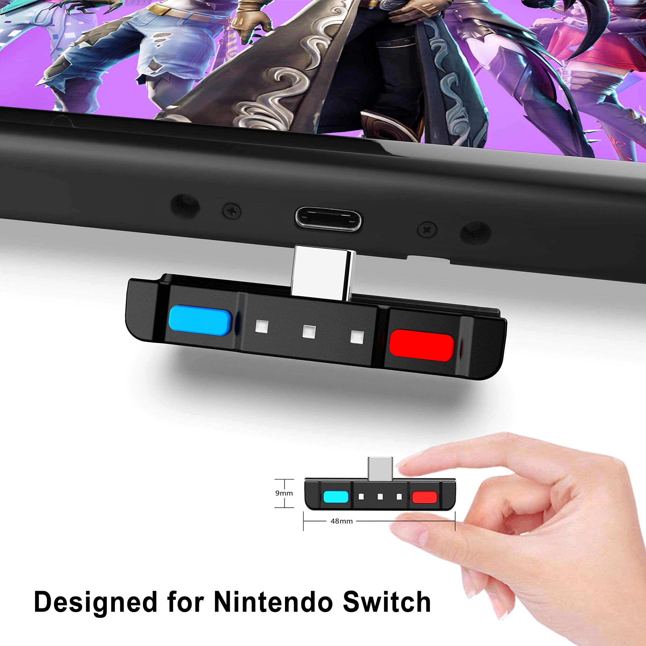 HomeSpot Bluetooth Audio Adapter with USB-C, Built-in mic, for Nintendo Switch, PS4, PS5, PC, Supports Headphones mic, aptX Low Latency, Dual Headphones, in-Game Voice Chat