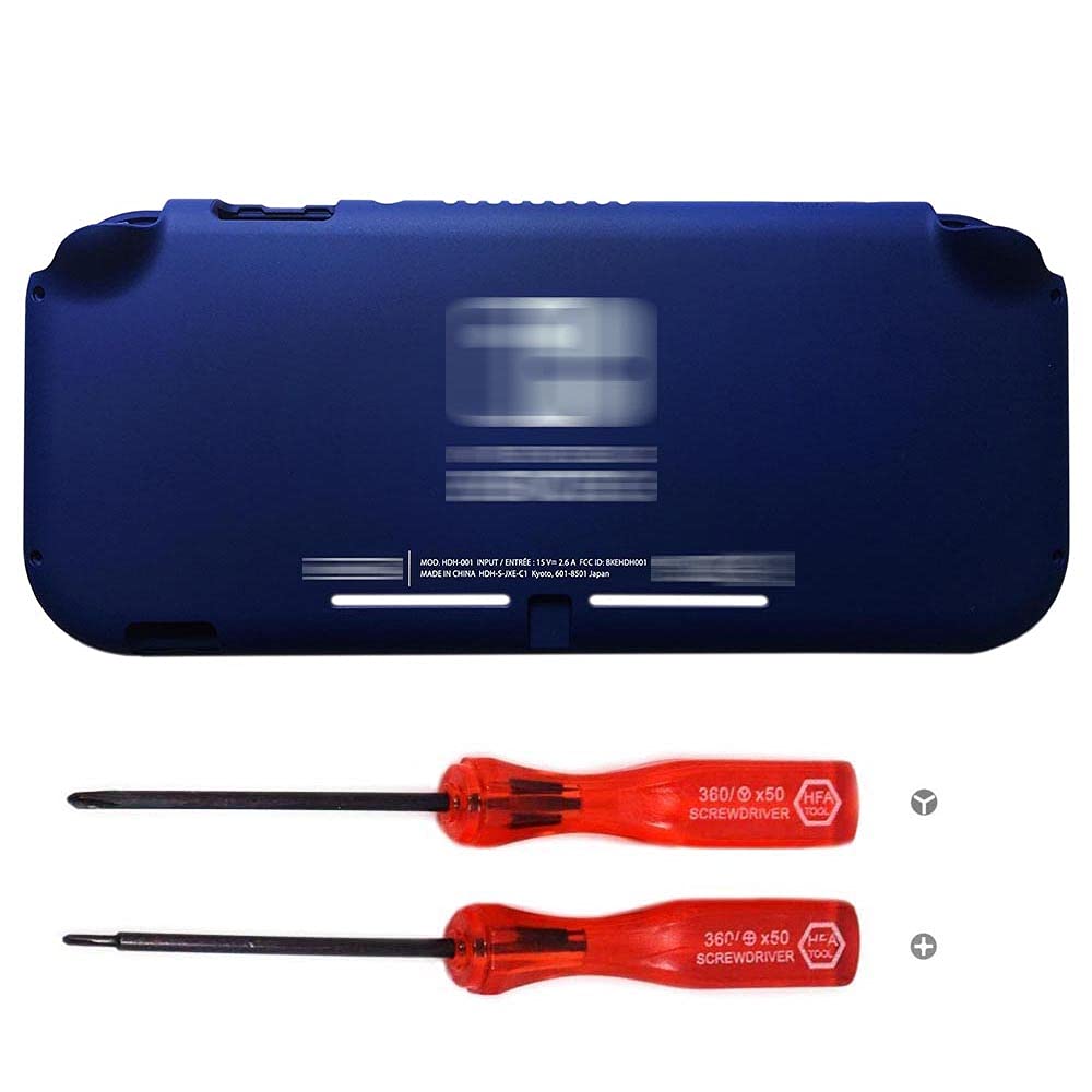 Rinbers Front Back Faceplate Rear Back Cover Housing Replacement for Nintendo Switch NS Lite Console HDH-001 Top Bottom Shell Case Plastic Cover - Dark Blue
