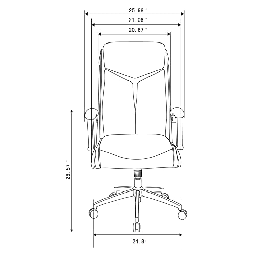 RealspaceĀ® - Chair - Modern Comfort Verismo Bonded Leather High-Back Executive Chair, Black/Chrome - 31" x 14" x 24.5"