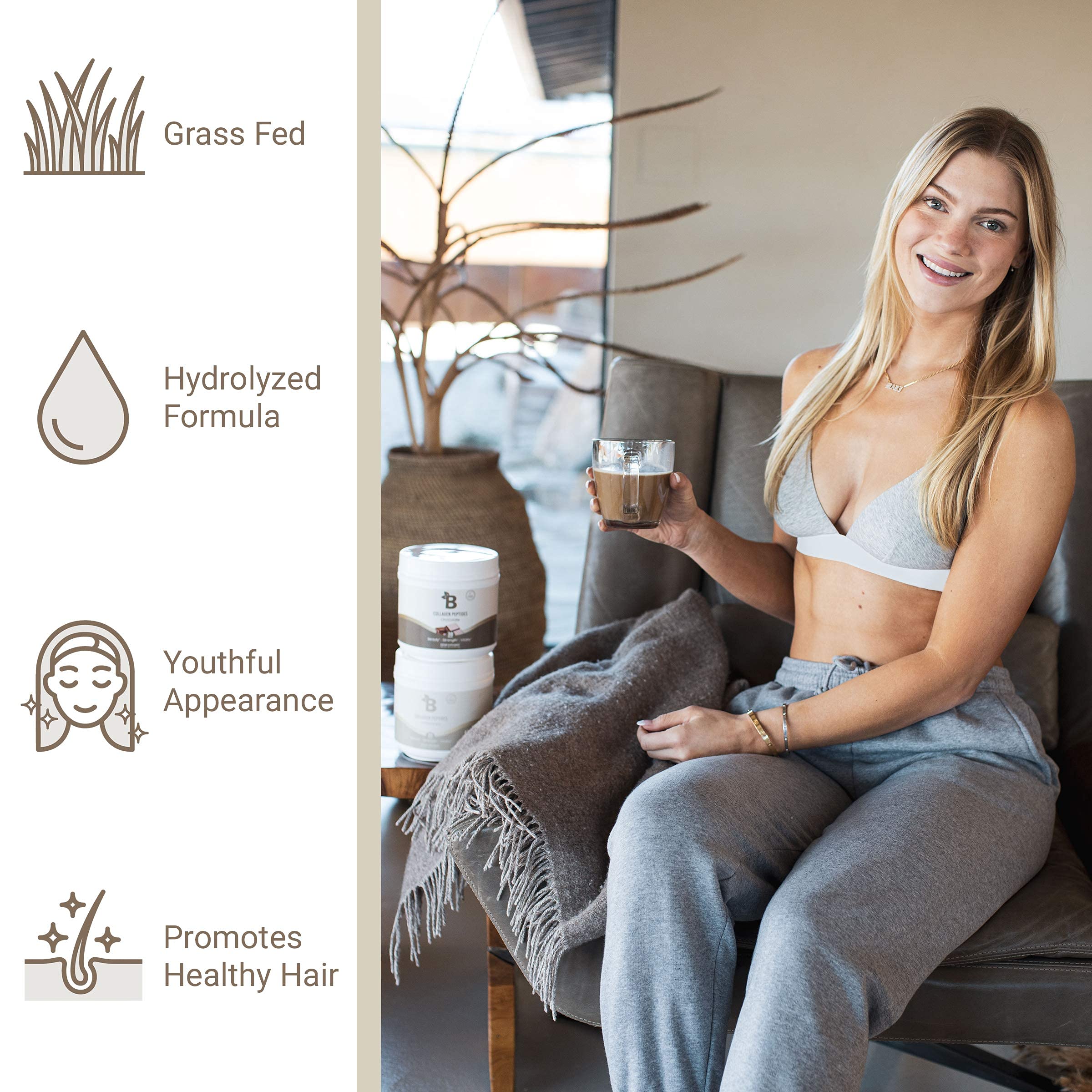 Bloom Nutrition Grass Fed Hydrolyzed Collagen Peptides Protein Powder with Hyaluronic Acid | Vitamin C Immune Support | Fortifies Joints, Vitalizes Hair, Skin, and Nails | Non-GMO (Unflavored)