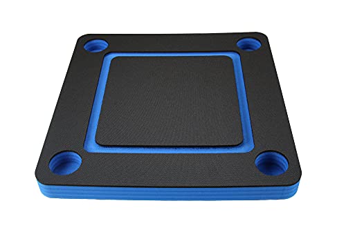 Polar Whale Floating Game or Card Table Blue and Black Tray for Pool or Beach Party Float Lounge Durable Foam 23.5 Inch Drink Holders with Waterproof Playing Cards Deck UV Resistant