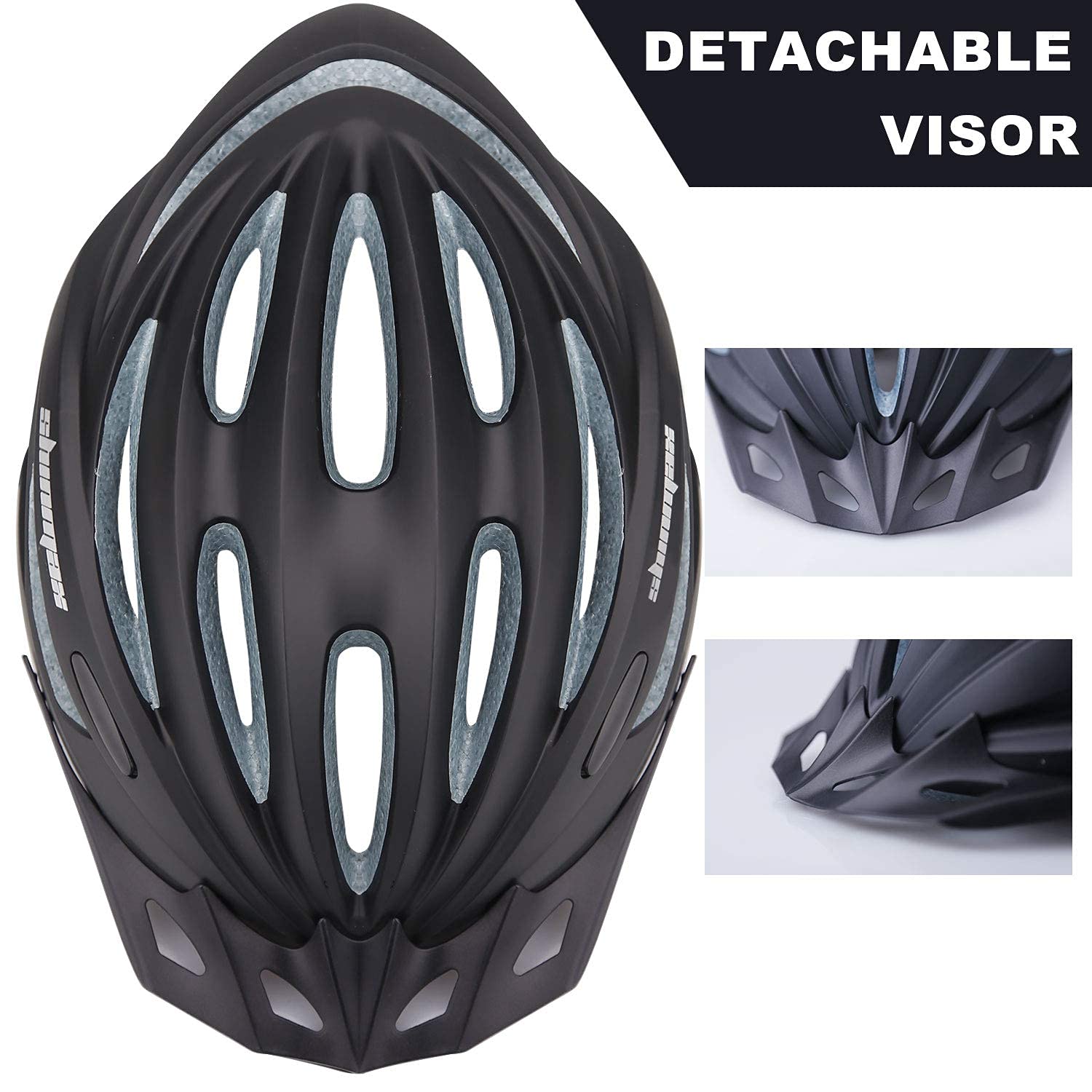 Bike Helmet, Shinmax Bicycle Helmet with USB Charging Light&Detachable Magnetic Goggles&Removable Sun Visor&Portable Bag Adjustable Cycling Helmet