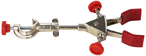 United Scientific CLPVC2 Die Casted Zinc Alloy 2 Prong PVC Lined Buret Clamp with Boss Head, Chrome Plated Finish