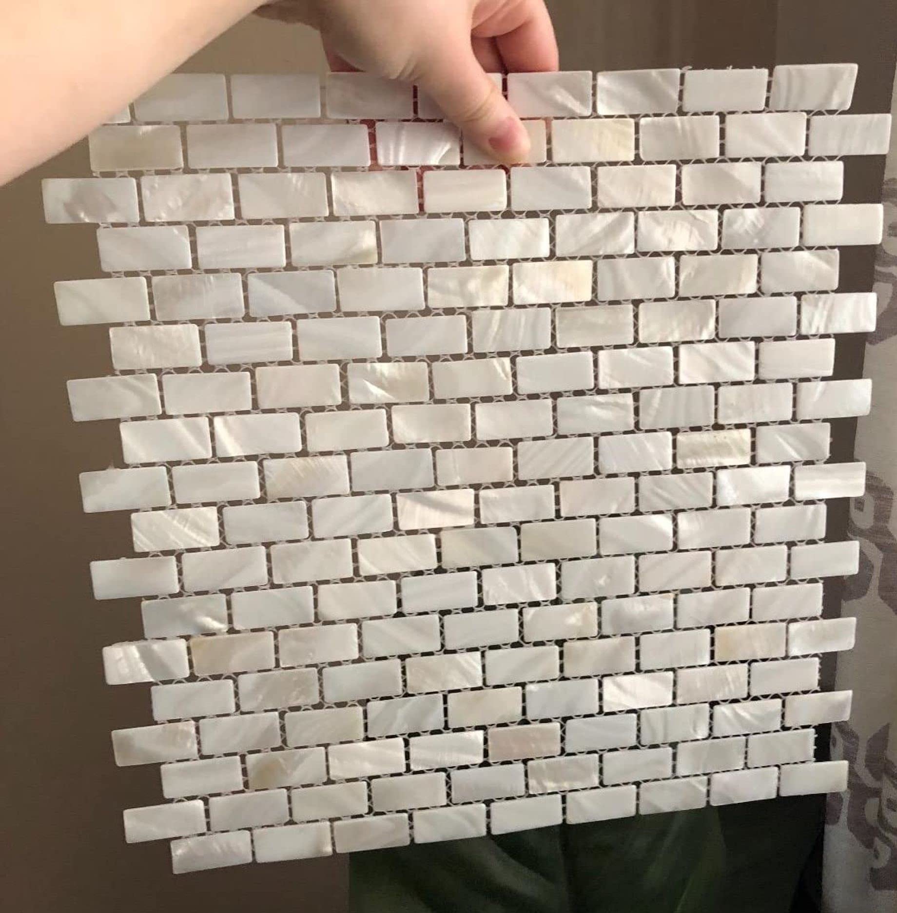 Art3d Mother of Pearl Shell Mosaic Tile for Kitchen Backsplash, 12"x12" (10 Tiles)