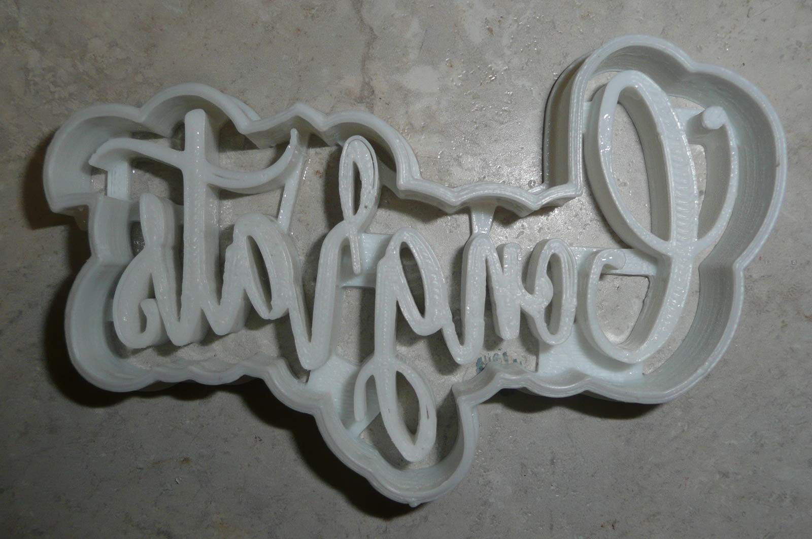 CONGRATS CONGRATULATIONS WORD FANCY WRITING GOOD WISHES COOKIE CUTTER MADE IN USA PR2515