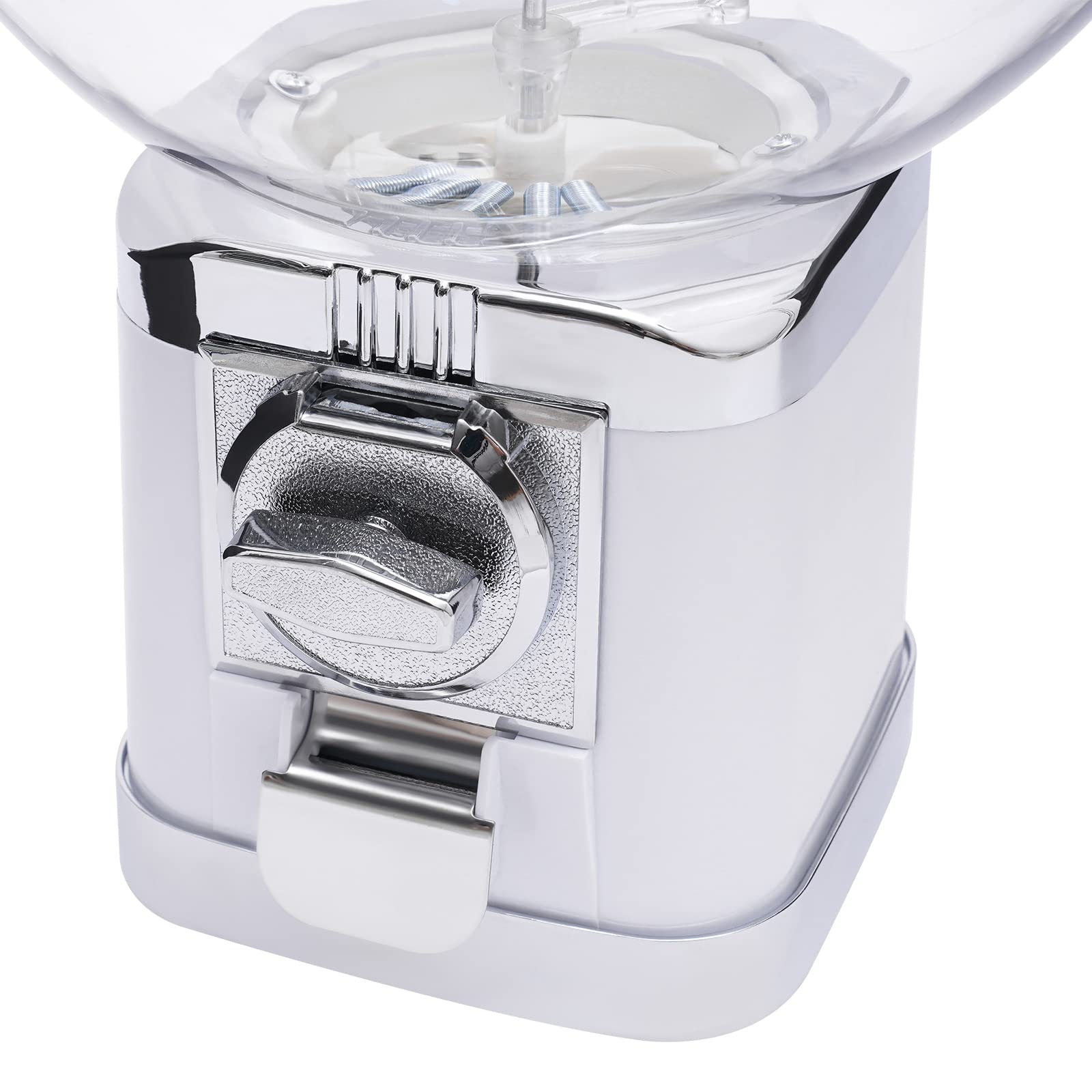 Big Bubble Gumball Machine, White Vending Machine with Keys, 6.69 * 6.69 * 18.11inch, for Retail Stores, Amusement Parks, Game Rooms, etc.
