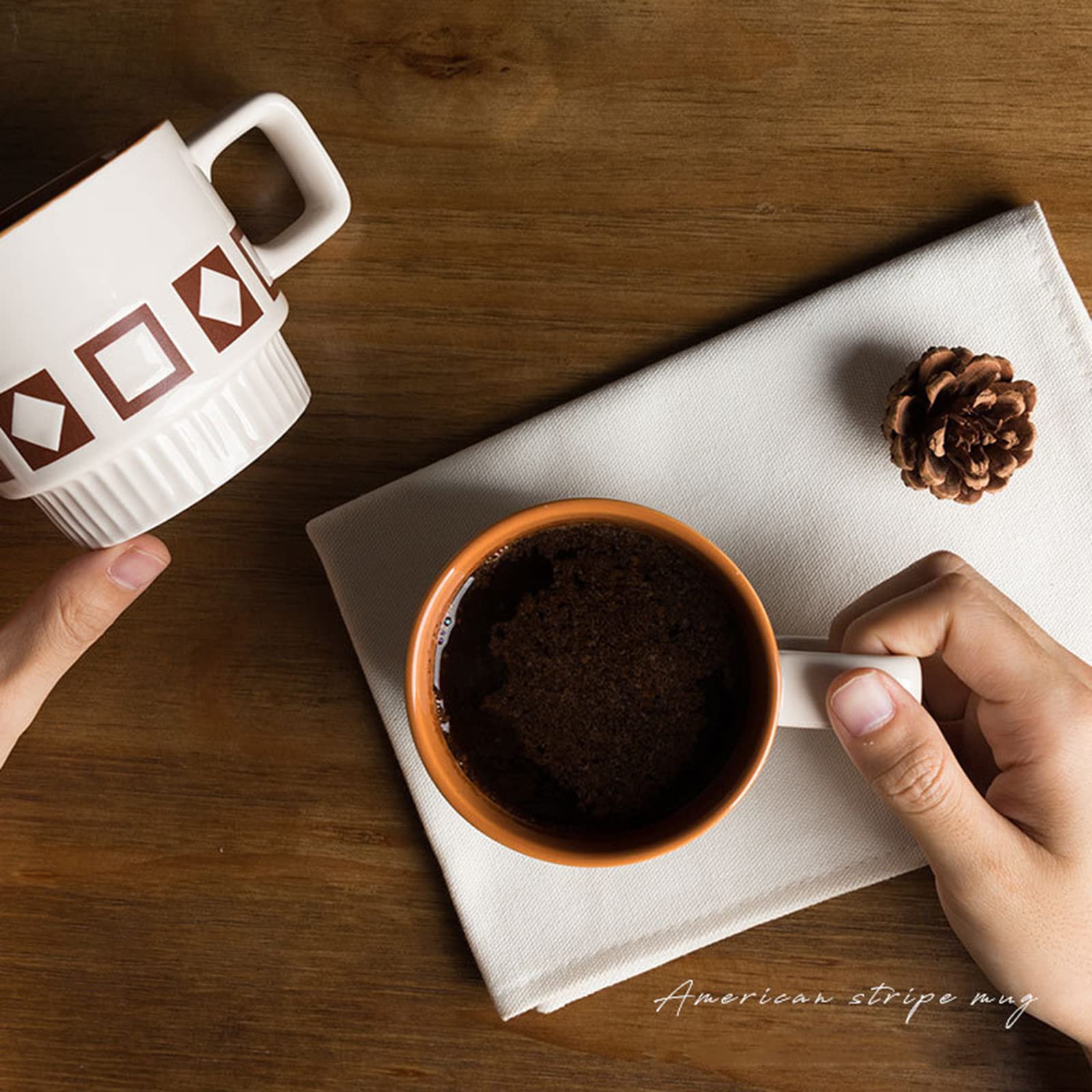 CEIERPH Ceramic Coffee Mug Tea Cup, 11 Oz, Modern Mug Coffee Cups for Espresso,Cappuccino and Latte, Mug and Cup Gifts