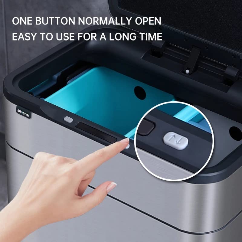 DOUBA Smart Sensor Trash Can Stainless Steel Rectangle Trash Bin High Foot Rubbish Bin Kitchen Sorting Garbage Can Automatic Waste Bin