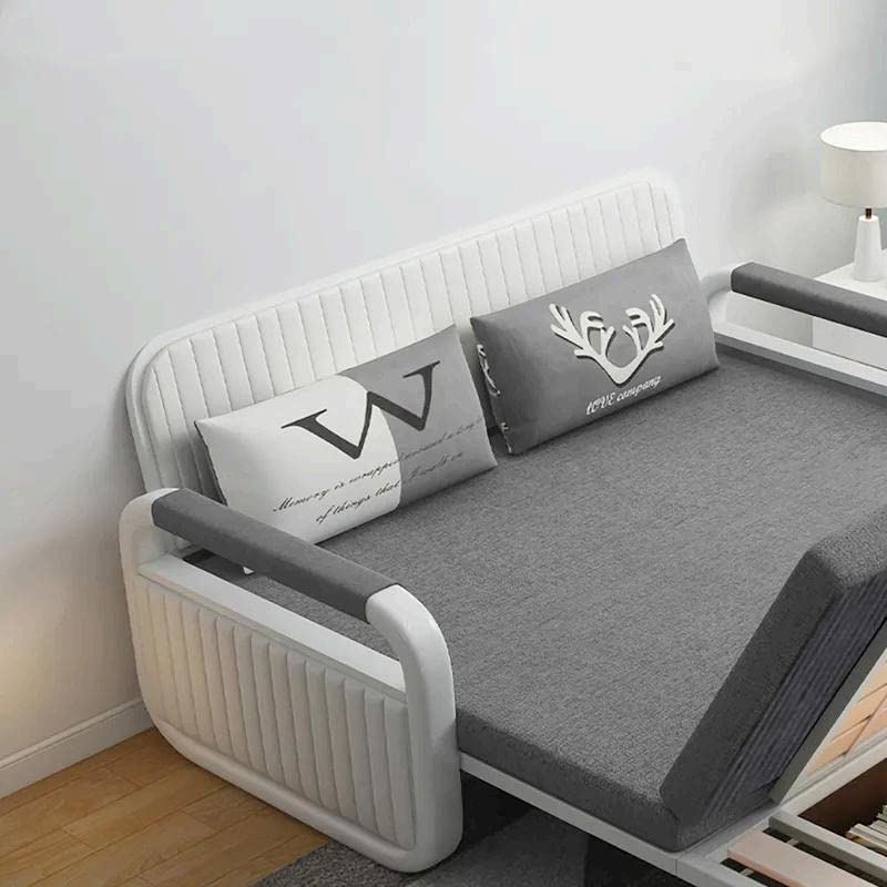 homary 62" Sleeper Sofa Bed with Storage,Modern Deep Gray Reversible Sleeper Sectional Sofa Cotton & Linen Upholstery (Light Gray)