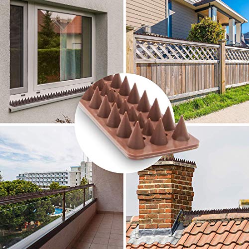 COOES Bird Spikes Defender Fence Spikes Effective Plastic Anti-Theft-Climb Strips, 20 Feet