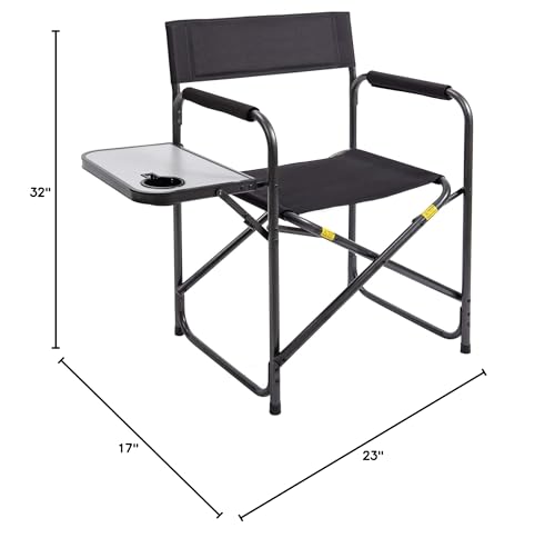 AsterOutdoor Camping Folding Directors Chair with Collapsible Side Table for Outdoors Camp Lawn Fishing, Carry Bag Included, Supports 250lbs