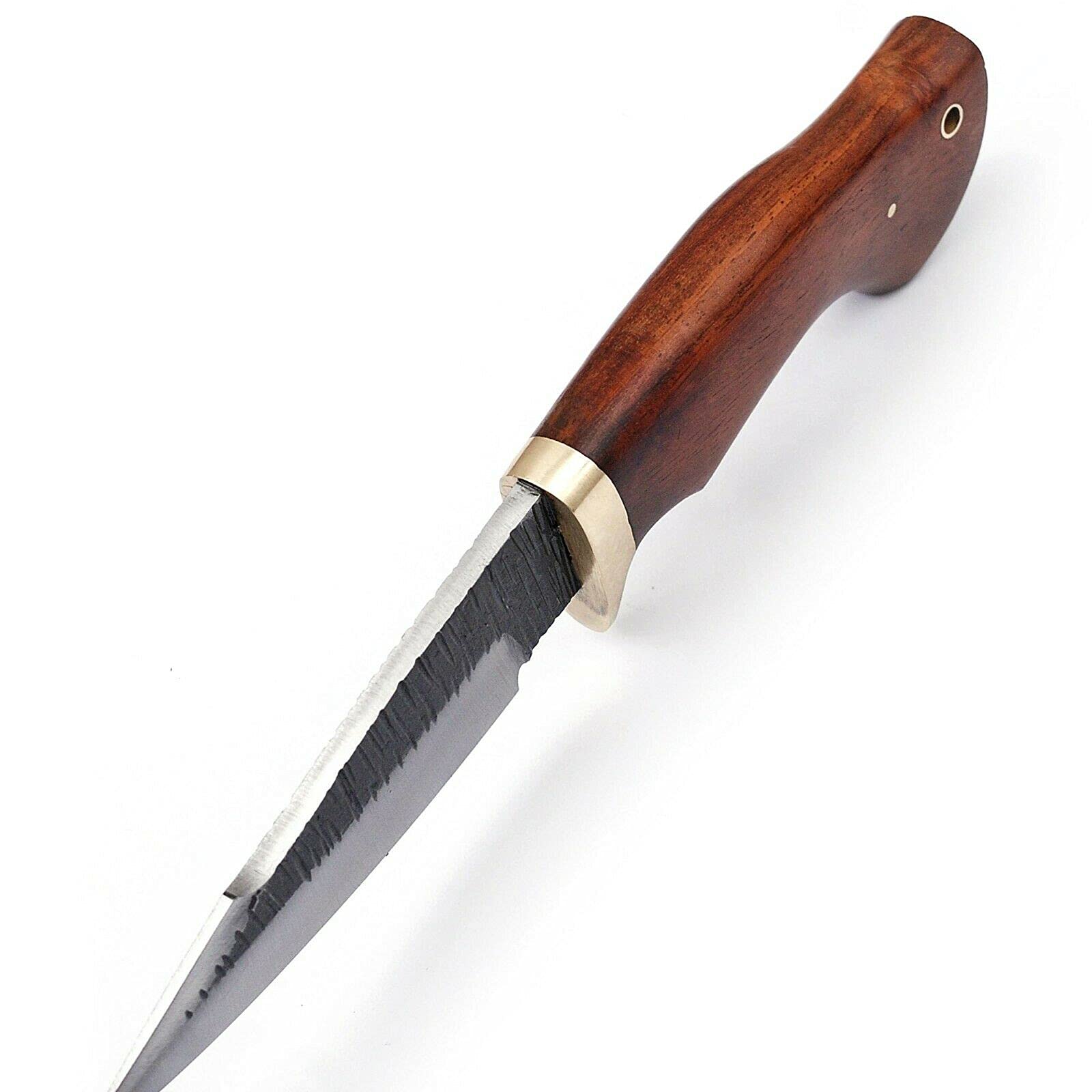 Bear Claw Carbon Steel Fixed Blade Outdoor Hunting Survival Knife With Leather Sheath
