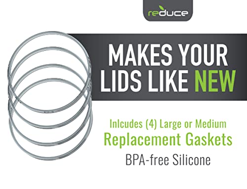 Reduce Tumbler Lid Gasket - Large Size, 4 Pack - Replace Lost or Damaged Tumbler and Mug Lid Gaskets - Dishwasher Safe, BPA Free
