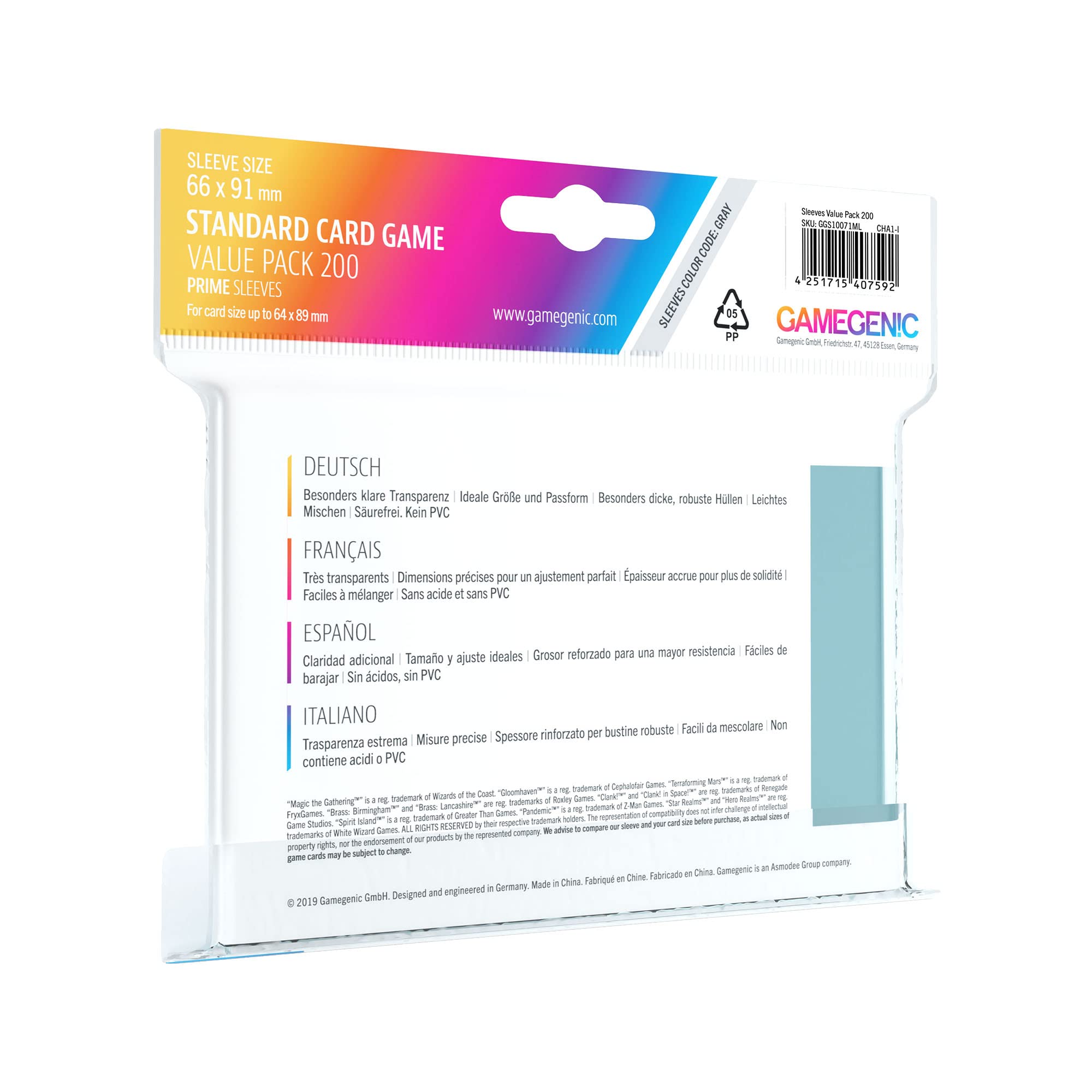 Gamegenic Value Pack Standard Sleeves (200)