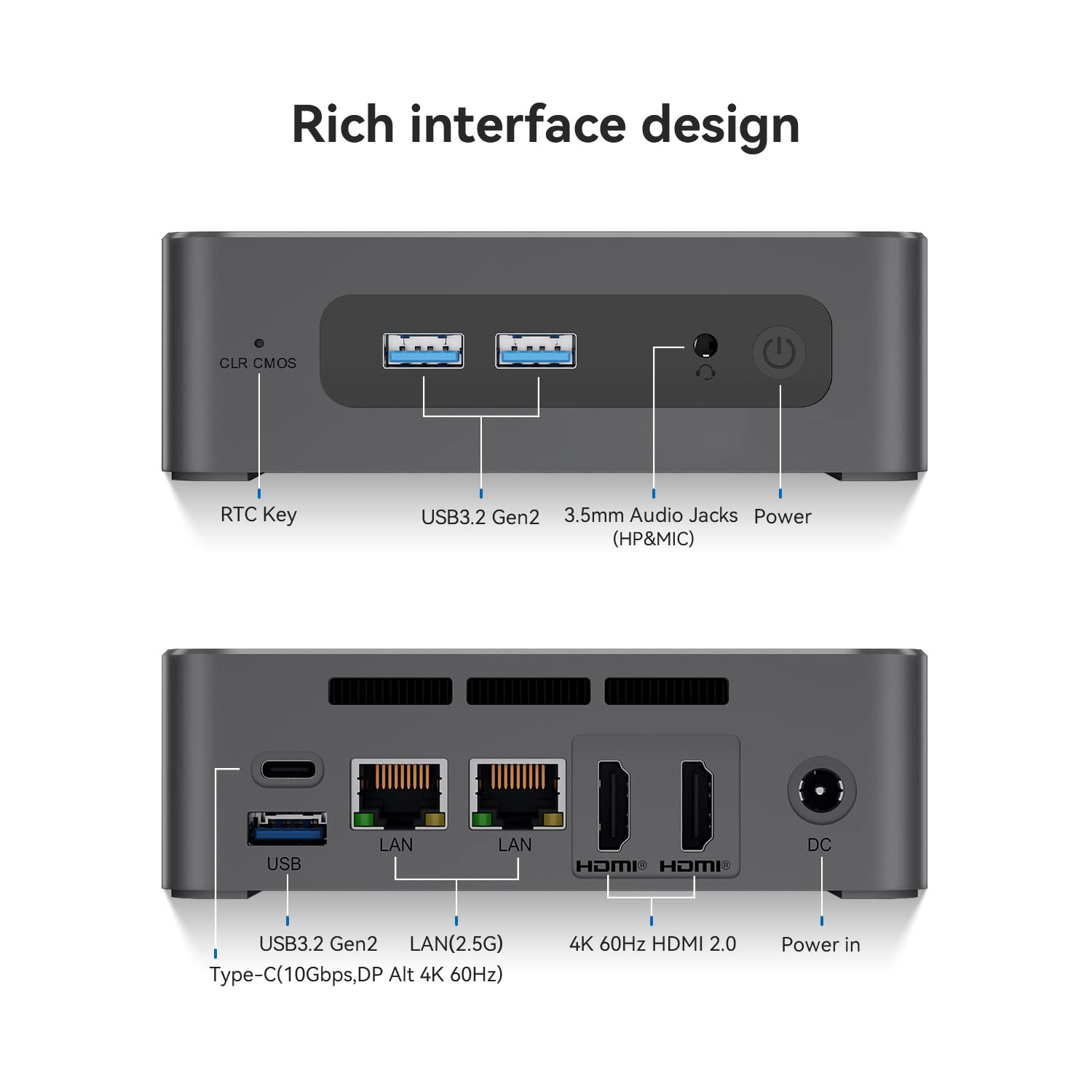 Beelink EQ12 Mini PC, Intel 12th Gen Alder Lake-N100(4C/4T, Up to 3.4GHz), 16GB DDR5 RAM 500GB PCIe3.0 x1 SSD, Mini Desktop Computer Support 4K Triple Display/USB3.2/WiFi6/BT5.2/Dual 2.5Gbps/HTPC/ROS