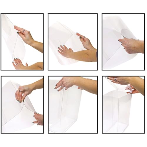 DollSafe Deluxe Clear Folding Display Case with Acrylic Top and Base for 11-12 inch Dolls or Action Figures, 9.5" W x 5" D x 13" H, Pack of 5