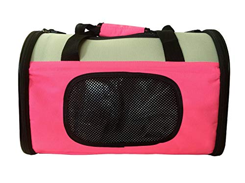 Reelok Portable Soft Sided Airline Approved Dog Carrier Pet Travel Bag Pet Home Comfortable Pink Carrier for Cats, Puppies and Small Animals