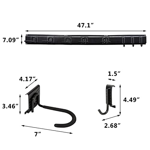 Bike Storage Rack, Wall Mount Bike Storage Hanger 5 Bicycles Hooks, Heavy Duty Bicycles and Tools Hanger Indoor Space Saving for Home and Garage Shed Storage System