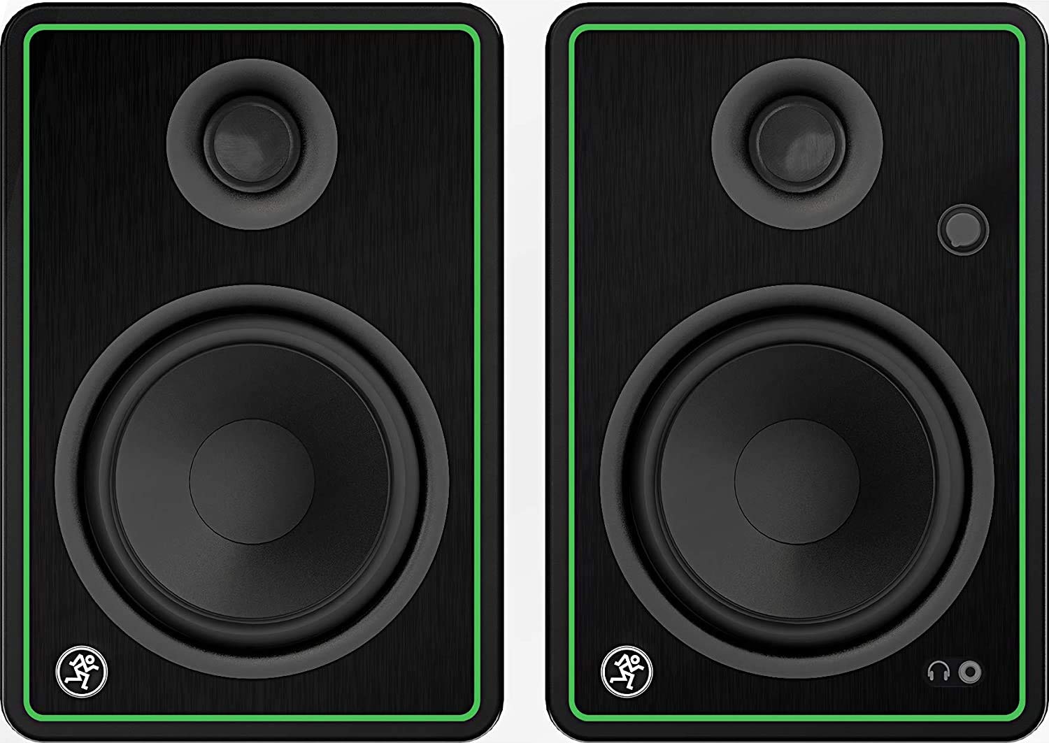 Mackie CR5-X 5 inch Multimedia Studio Monitor, with 1/4", 1/8" TRS, and RCA Inputs (Pair) with V-Moda Forza in-Ear Hybrid Sport Headphones and EMB Cable Bundle (CR5X+Vmoda+M)
