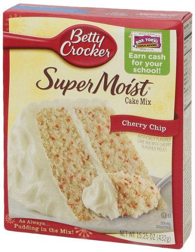 Betty Crocker Delights Super Moist Cherry Chip Cake Mix, 15.25 oz.