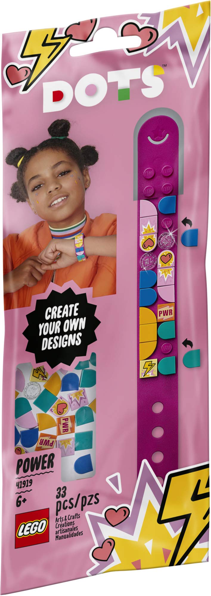 LEGO DOTS Power Bracelet 41919 DIY Creative Craft Kit for Kids Who Like Creative Gifts and Designing Bracelets, Makes an Excellent Gift (33 Pieces)