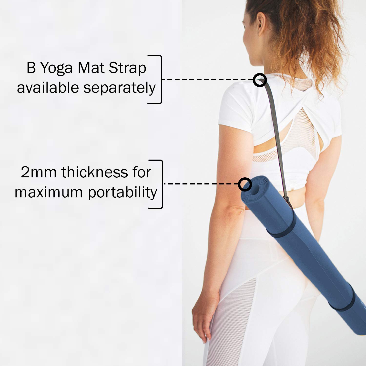 B YOGA Workout Mat for Women & Men | Extra Large Non-slip Yoga Mat | Premium & Durable Exercise Mat for Home, Gym & Yoga Studios | Eco friendly | 85", Deep Blue