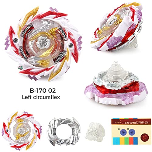 JIMI Bey Battling Top Blade Battle Set, 6 Burst Spinning Tops 1 Launcher Grip Starter Combat Game, Toy Gift for Kids Boys Ages 6 7 8 9 10 11 12+