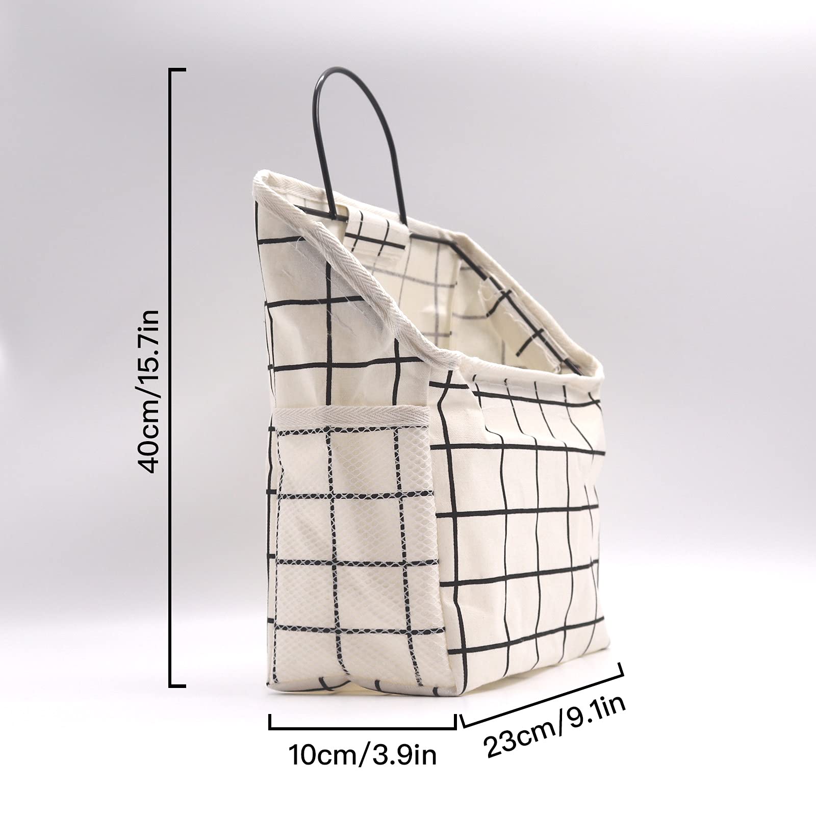 River-CJ 2 Pcs Wall Hanging Storage Bag, Cotton and Linen Waterproof Closet Storage Bag, Over The Door Hanging Storage Organizer, for Bedroom, Bathroom, Hallway, Entryway (Off White)