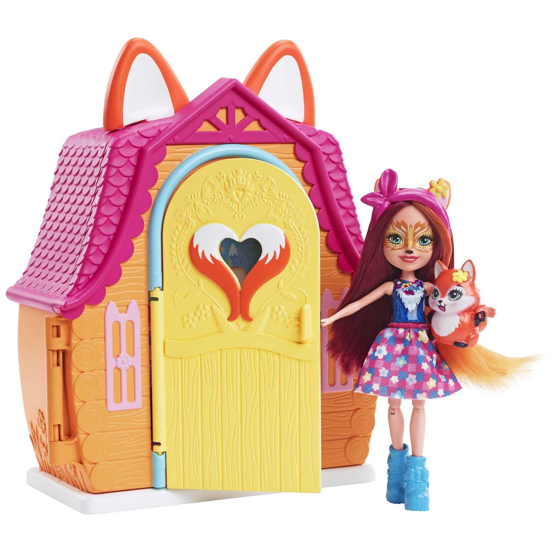 Mattel Enchantimals Cottage Doll House Playset with Felicity Fox Small Doll (6-inch), Animal Figure & 10+ Accessories Including Furniture