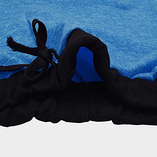 Hot Sale Drawstring Shorts, Thenlian Womens Patchwork Mid Waist Loose Shorts Waist Ringer Shorts Pants(XL, Blue)