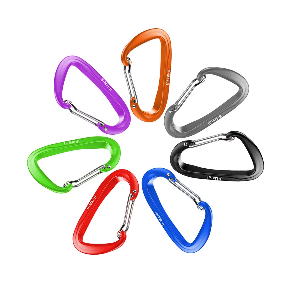 B-Mardi Carabiner Clips Heavy Duty 12kN (2697 lbs)-Lightweight Locking Carabiners for Camping, Hiking, Hammock, Dog Leash Harness, Outdoor and Gym etc, Keychains& Utility 