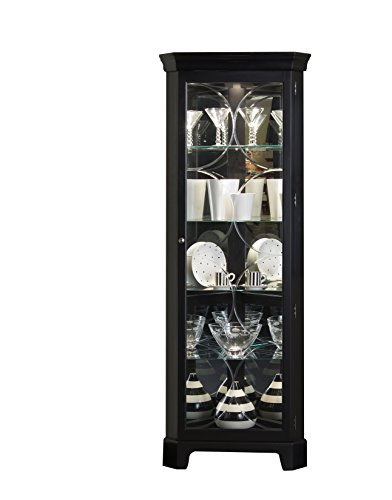 Pulaski Corner Curio, 27 by 15 by 74-Inch, Black