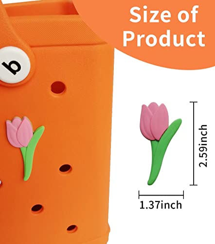 Sexyppl Tulip Charms for Bogg-Bags Cartoon Tulip Decorative Charms for Totes Flower Charm Accessories for Beach Totes-1Pack (Crimson)
