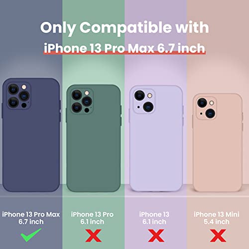Cordking Designed for iPhone 13 Pro Max Case, Silicone Full Cover [Enhanced Camera Protection] Shockproof Protective Phone Case with [Soft Anti-Scratch Microfiber Lining], 6.7 inch, Hot Pink
