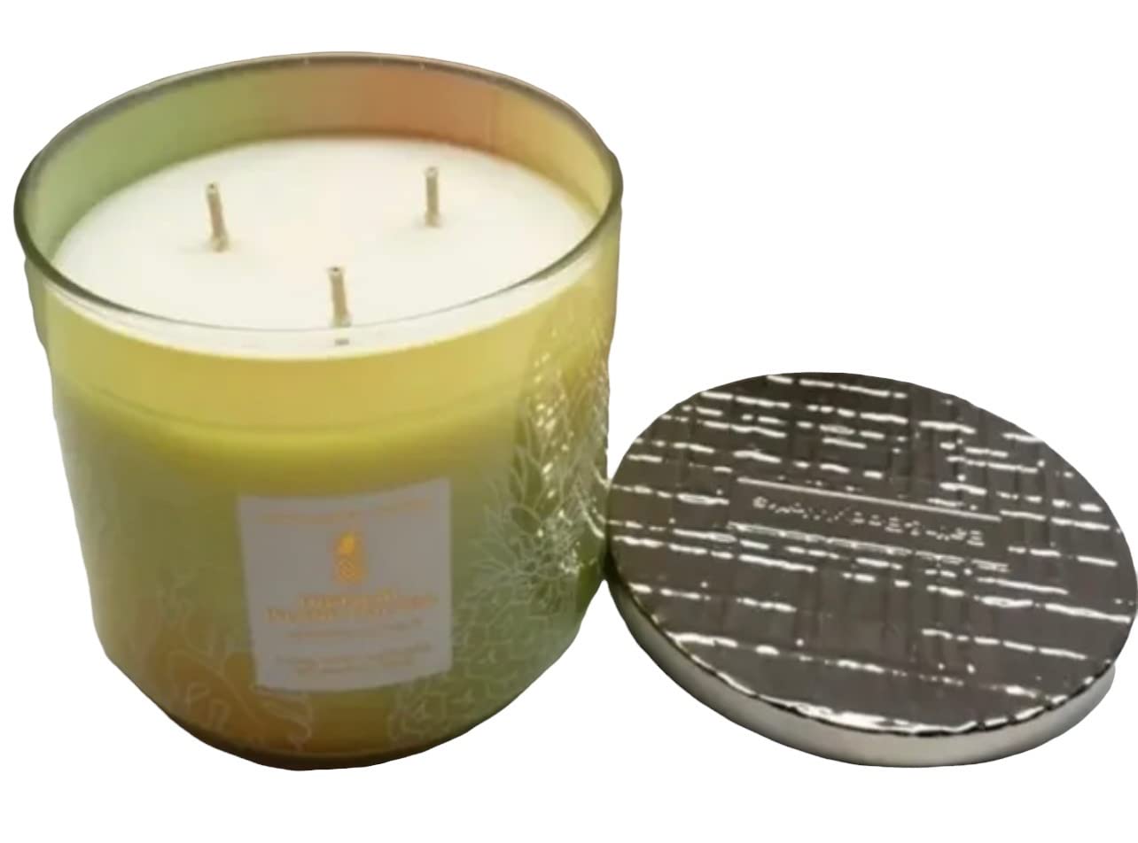 Bath & Body Works, White Barn 3-Wick Candle w/Essential Oils - 14.5 oz - 2022 Spring Scents! (Tropical Island Colada)
