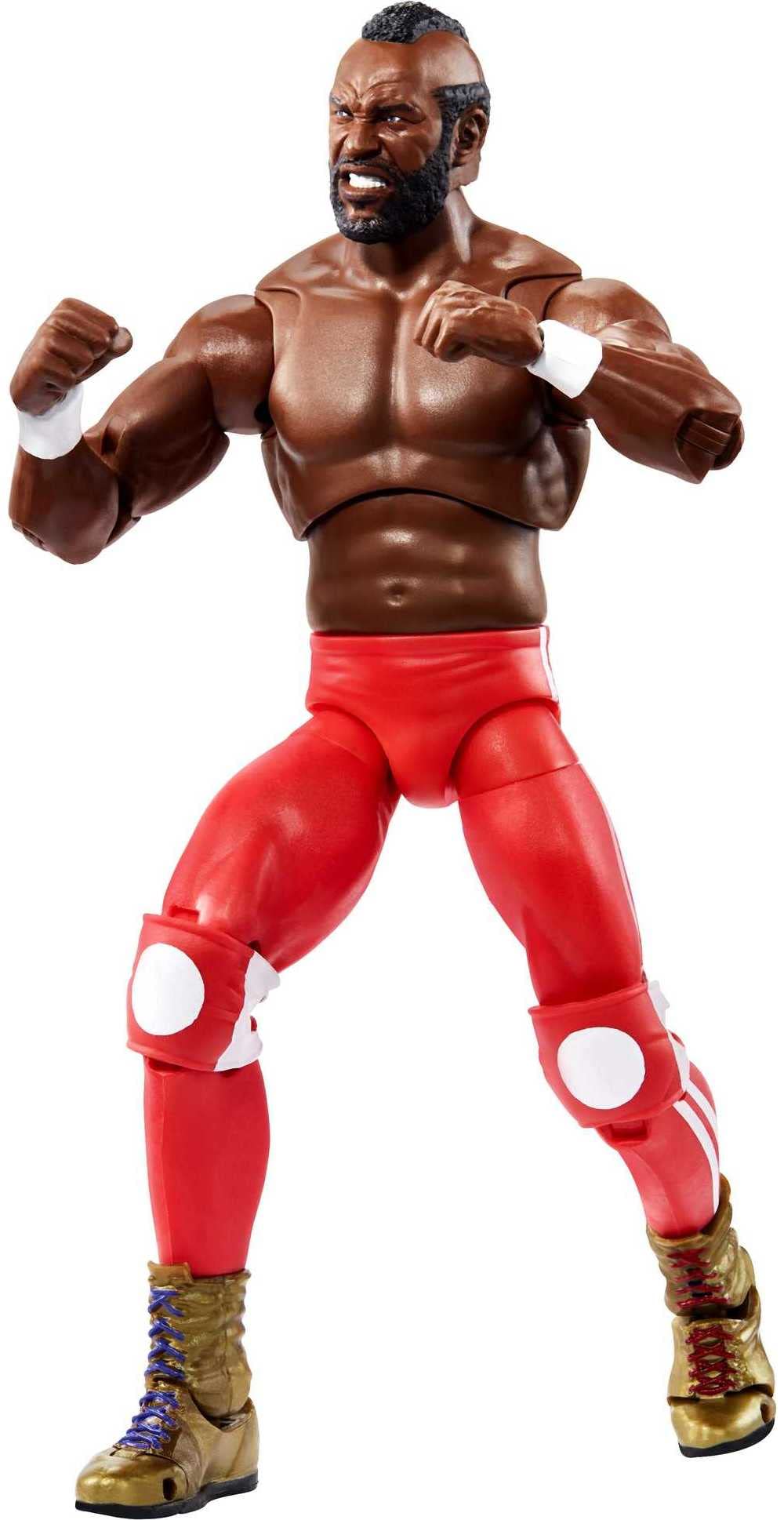 Mattel WWE Ultimate Edition Action Figure & Accessories Set, Mr. T 6-inch Collectible with 30 Articulation Points, Swappable Pieces & Entrance Gear