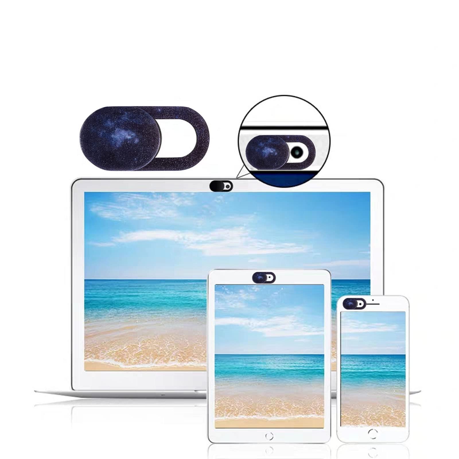 Camera Cover, Ultra-Thin Webcam Cover Slide for Laptop MacBook PC Cell Phone and More Accessories, Metal Privacy Cover Sticker Protect Your Privacy and Security